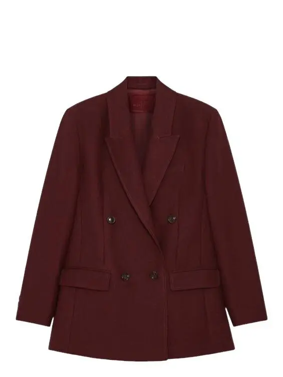 Marella Oversized Deconstructed Blazer - Bordeaux