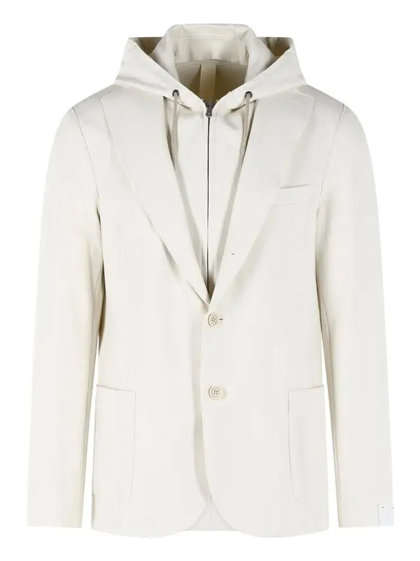 Eleventy Hooded Single-breasted Blazer - Ivory