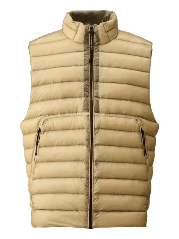 C.P. COMPANY Quilted Vest With Stand Collar And Zip Closure - Nude