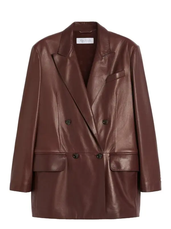 Max Mara Nappa Leather Olimpia Jacket - Cherry