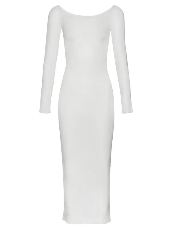 Magda Butrym Off-the-shoulder Long-sleeve Sheer Maxi Dress - White