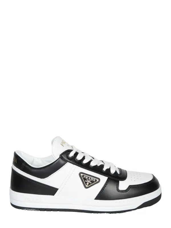 Prada Downtown Leather Sneakers - White