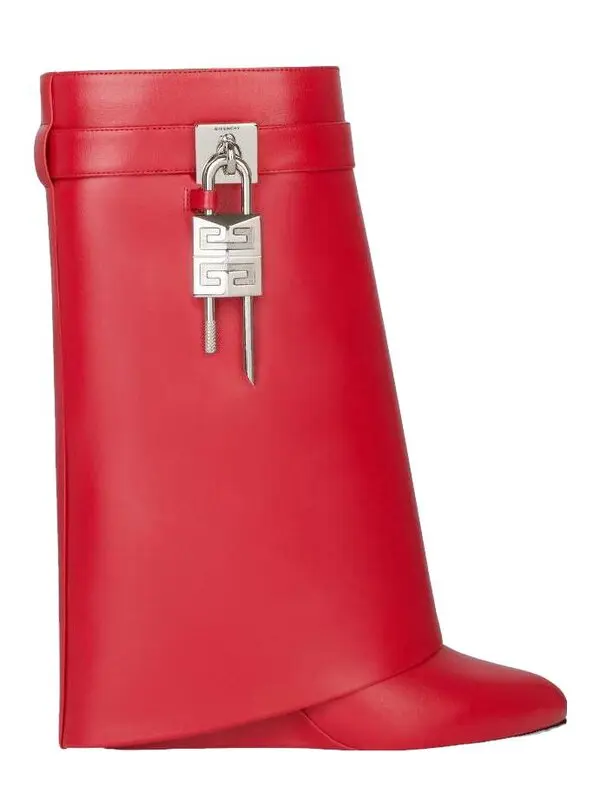 Givenchy Shark Lock Ankle Boots - Red