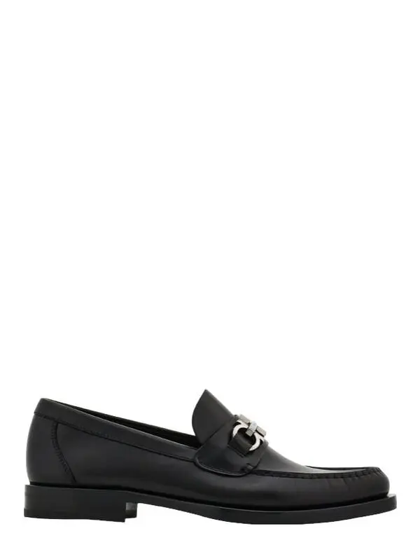 FERRAGAMO Gancini Buckle Slip-on Loafers - Black