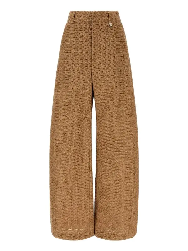 Giuseppe Di Morabito High Waist Wide-leg Raffia Trousers - Brown