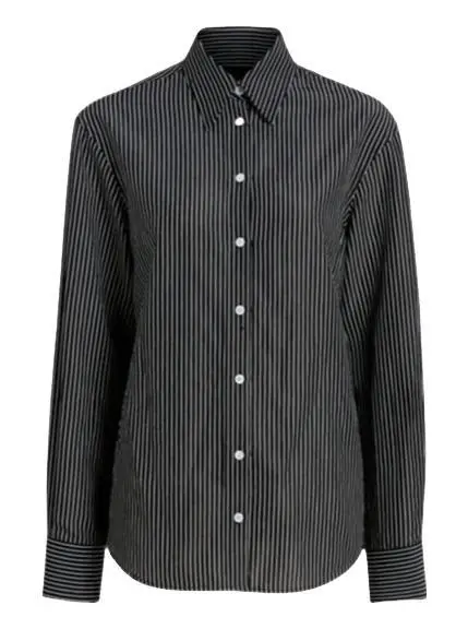 Proenza Schouler Striped Poplin Button-up Shirt - Black, White