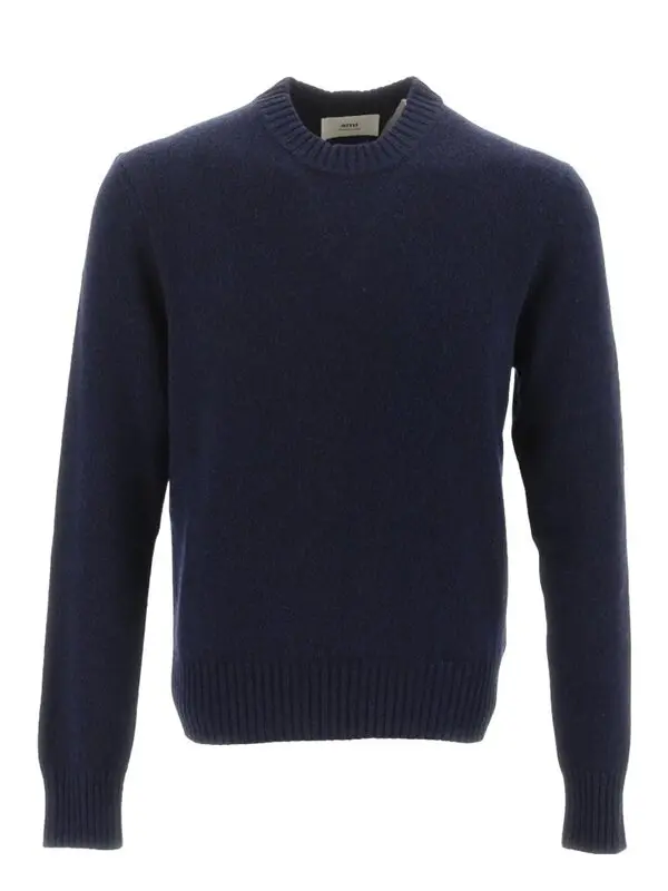 Ami Logo-embroidered Knitted Jumper - Black