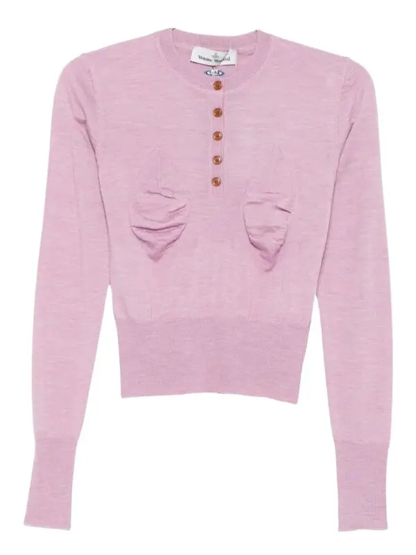VIVIENNE WESTWOOD Crew Neck Sweater With Button Closure - No