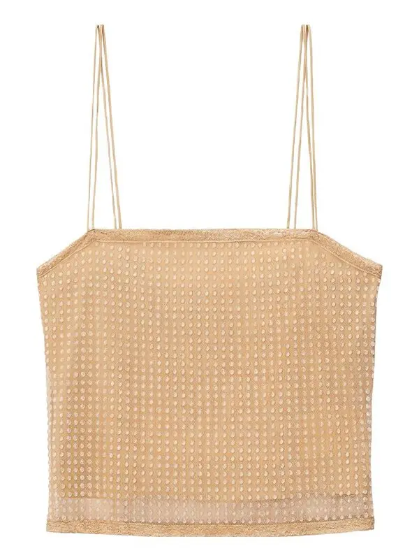 Alexander Wang Embellished Halter Top - Light Ginger Yellow