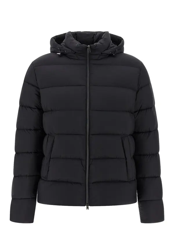 Herno Hooded Quilted Bomber Jacket - Blue