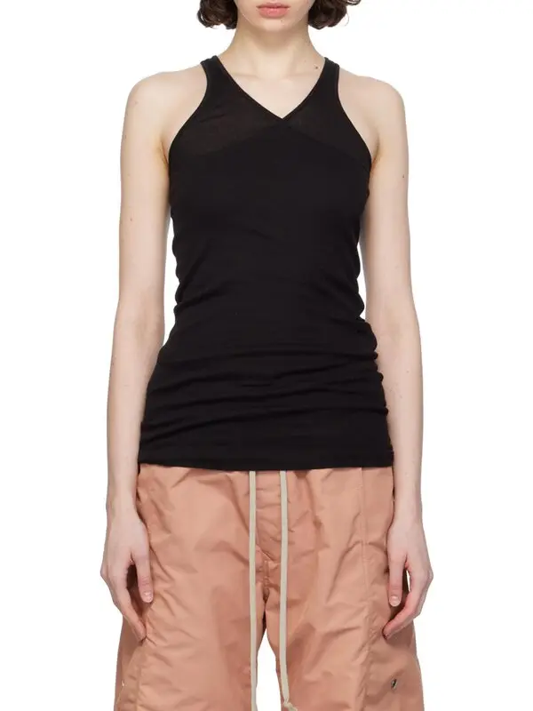 Rick Owens Asymmetrical Layered Sleeveless Tank Top - Black