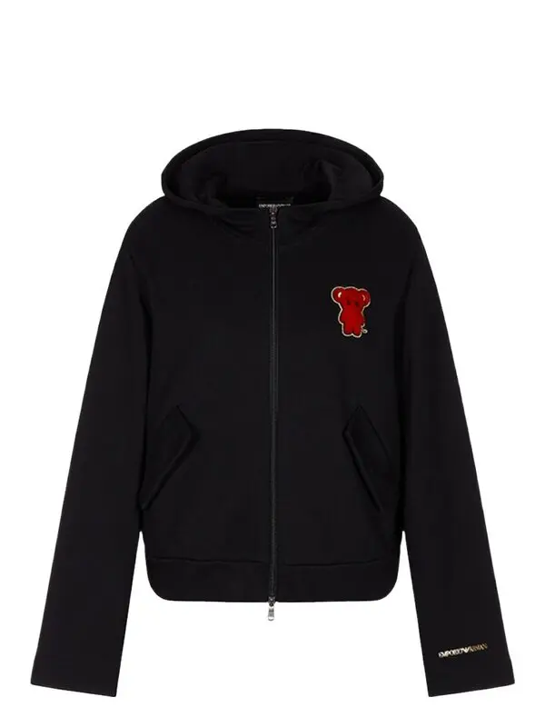 Emporio Armani Hooded Casual Coat - Black