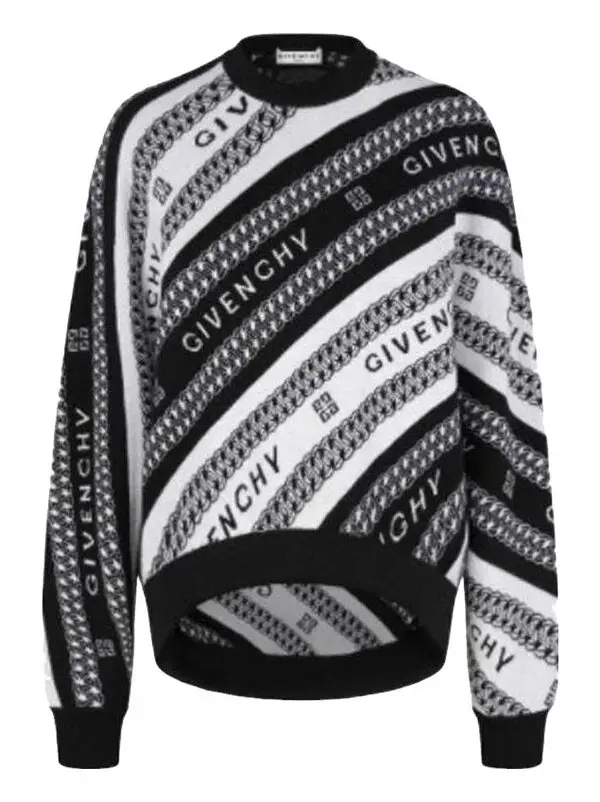Givenchy Intarsia-logo Crewneck Jumper - Black