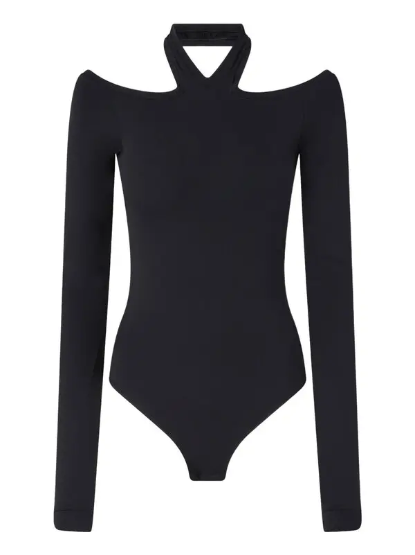 Pinko Long Sleeve Cut-out Bodysuit - Nero Limousine