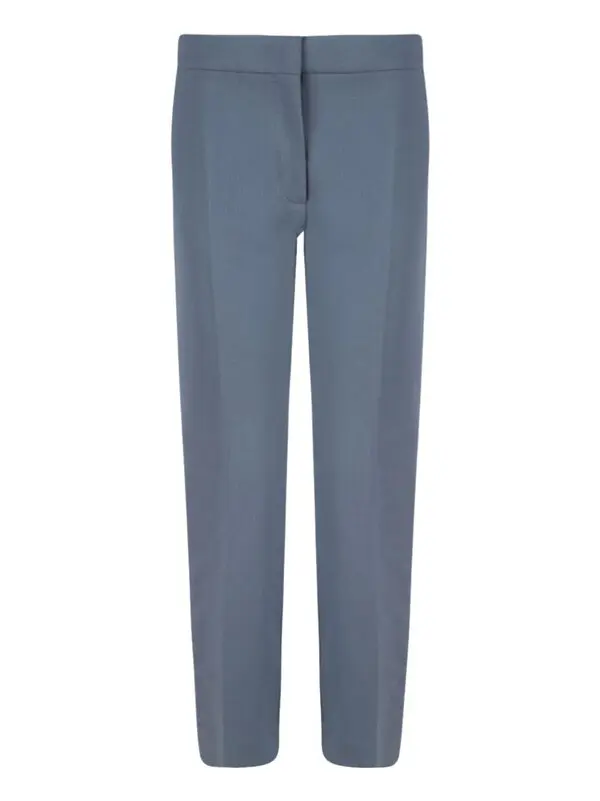 Max Mara Pleat Detailed Tapered Cropped Trousers - Blue