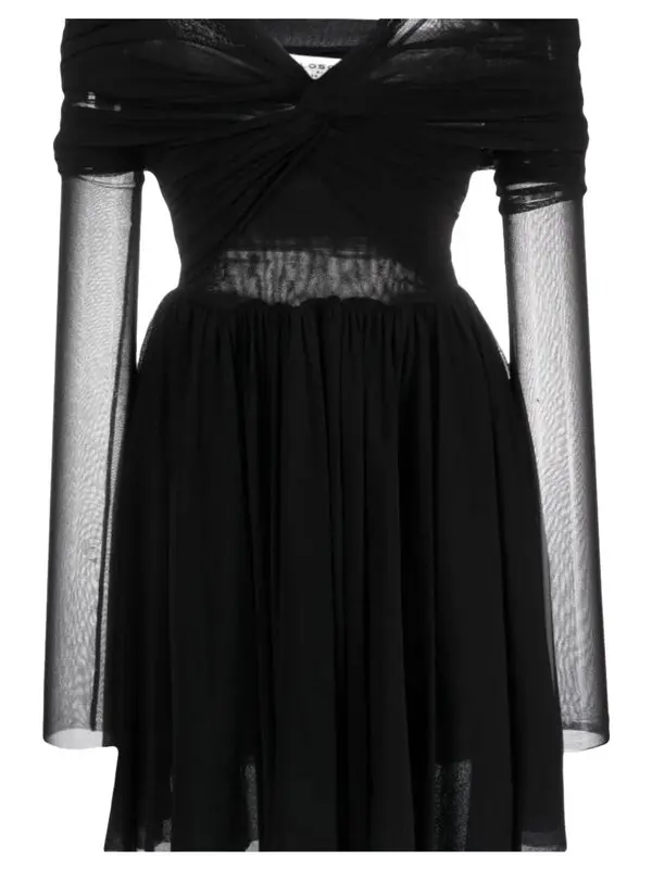 Philosophy Di Lorenzo Serafini Mesh Long Sleeve Mini Dress - Black