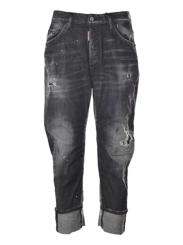 Dsquared2 Logo Patch Denim Jeans - Black