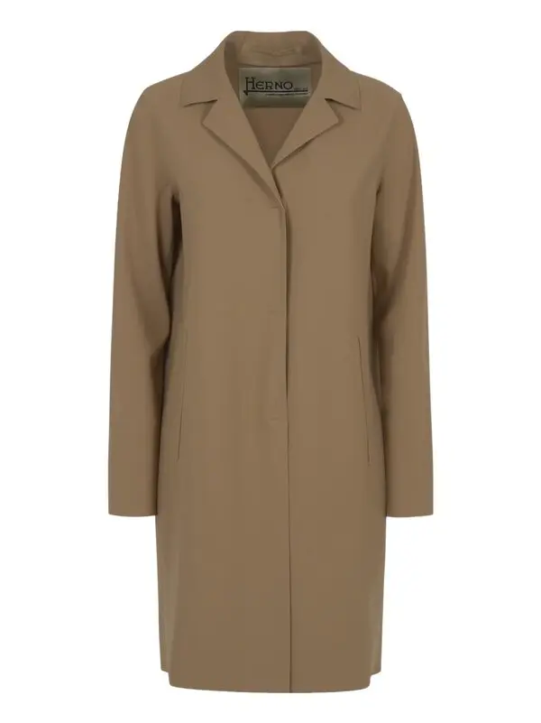 Herno Single-breasted Long-sleeved Coat - Brown
