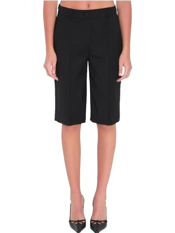 Dolce & Gabbana Pleated Wide-leg Tailored Shorts - Black