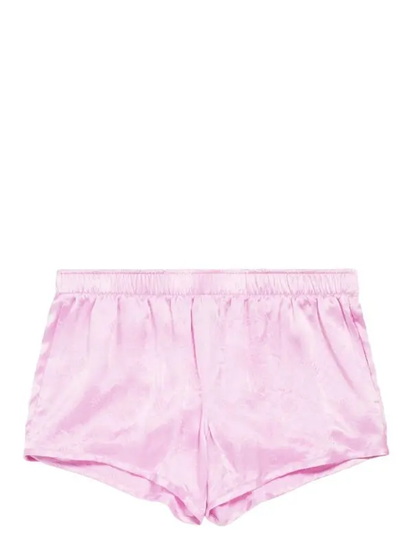 Balenciaga Elasticated Logo Pattern Shorts - Pink