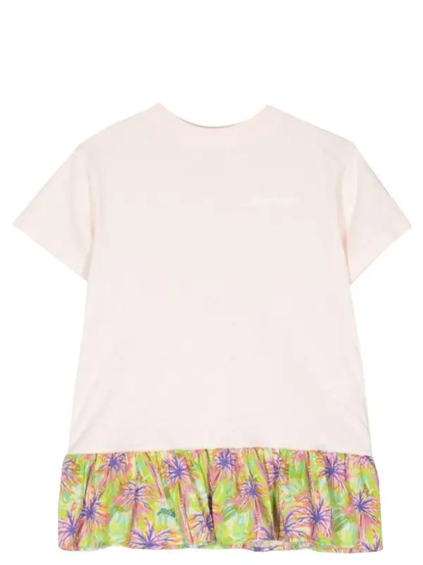 Palm Angels Palm Tree-print Ruffled Dress - White