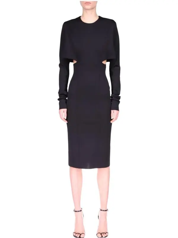 Givenchy Cut-out Punto Milano Midi Dress - Black