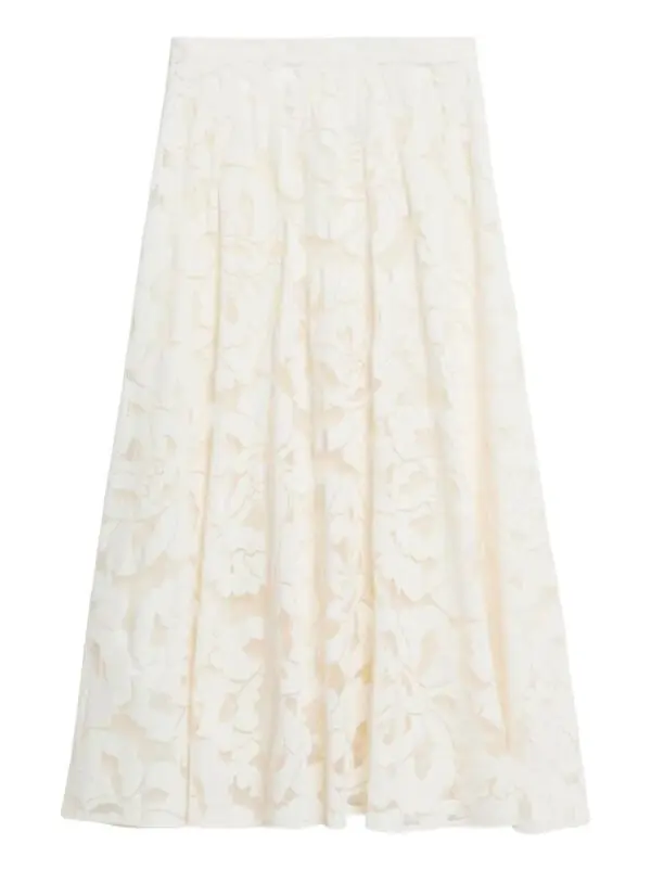 Max Mara High Waist Lace Midi Skirt - No