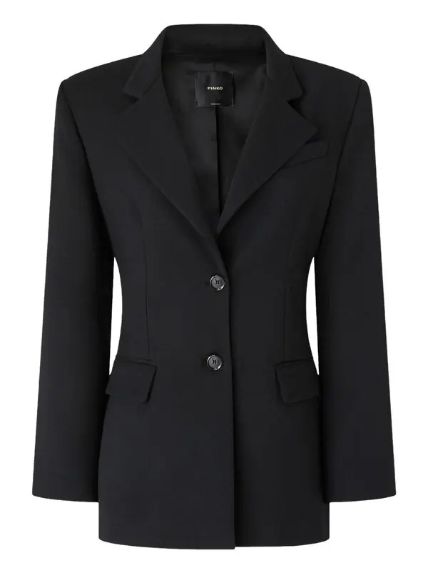 Pinko Pinstriped Single-breasted Blazer - Black