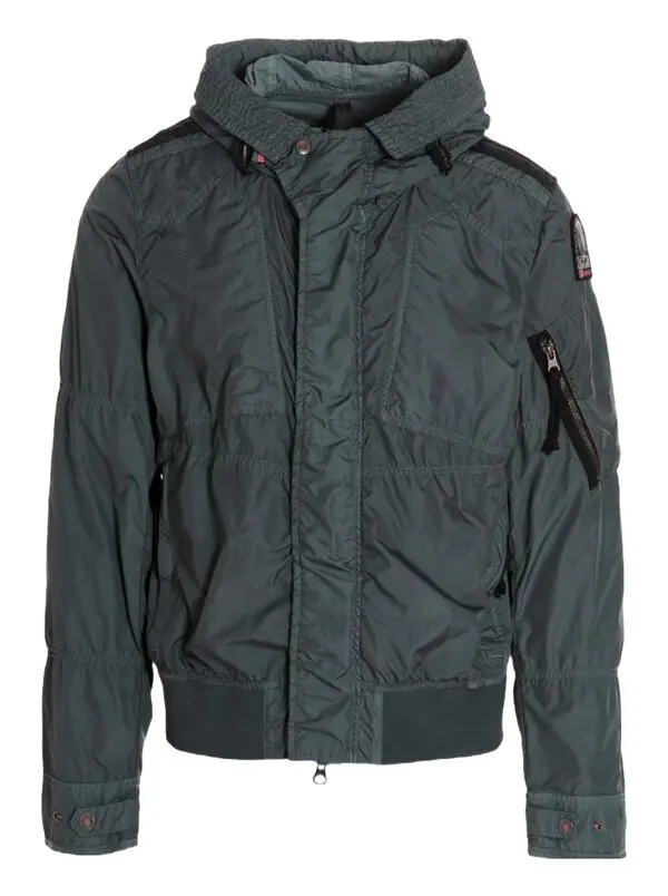 PARAJUMPERS Hooded Long-sleeved Jacket With Logo Patches - Black