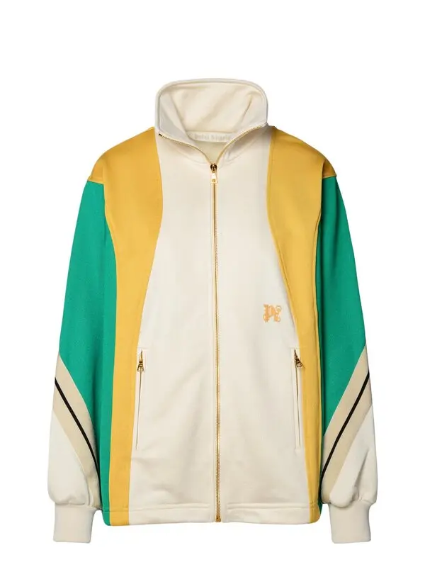 Palm Angels Monogram Embroidered Zipped Sweatshirt - White