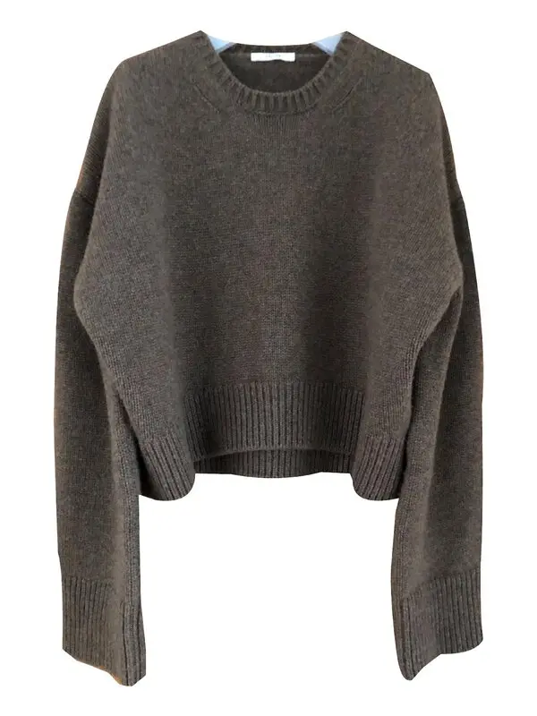 Celine Crew Neck Long Sleeve Top - Black