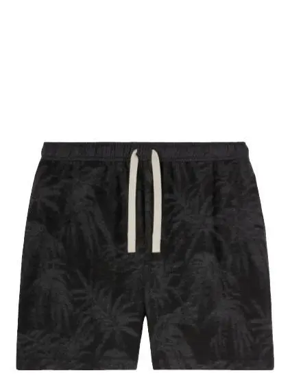 Palm Angels Palm Tree Print Drawstring Shorts - Black-gray