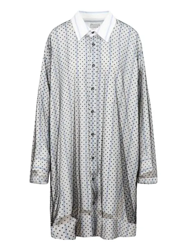 MAISON MARGIELA Spliced Shirt With Wave Dot Pattern - Gray