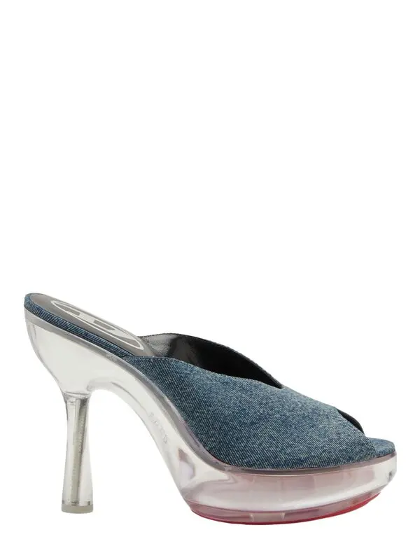 DIESEL® 120mm D-lake Denim Platform Sandals - Blue