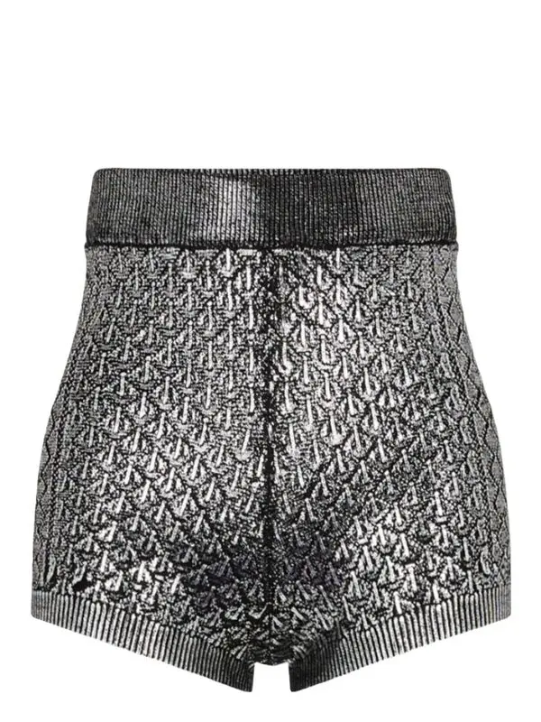 Rabanne Metallic Knitted Mini Shorts - Black