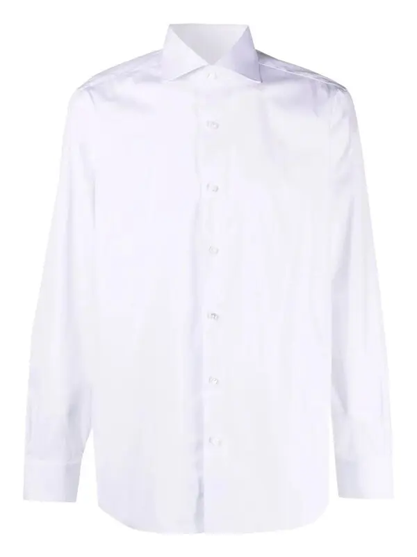 BARBA NAPOLI Lapel Long-sleeved Shirt - White