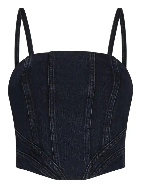 Amiri Denim Corset Bustier - Black