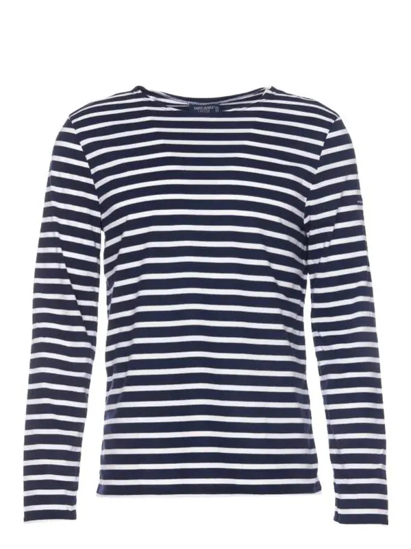 Saint James Striped Long Sleeve Crewneck T-shirt - Blue