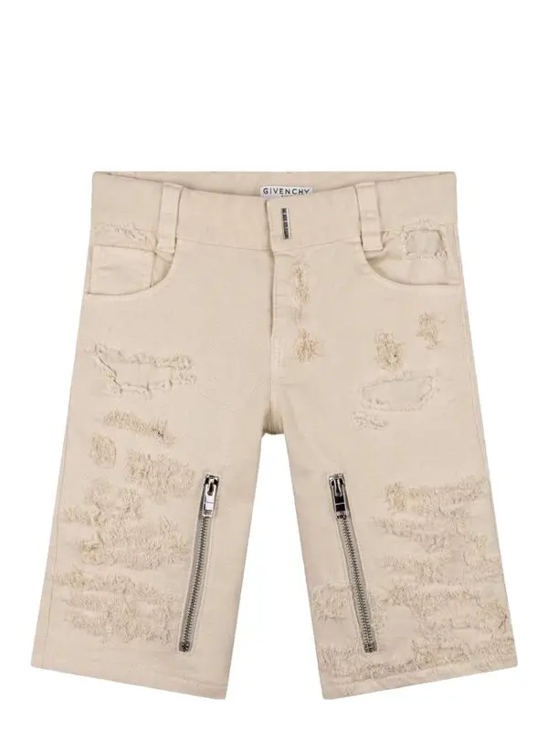 Givenchy Logo Shorts With Zipper Detail - Nude