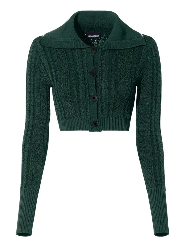 Jacquemus Bela Cropped Cardigan - Green