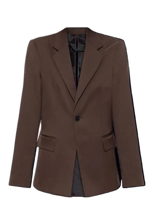 MAISON MARGIELA Cut-out Detailed Buttoned Blazer - Brown