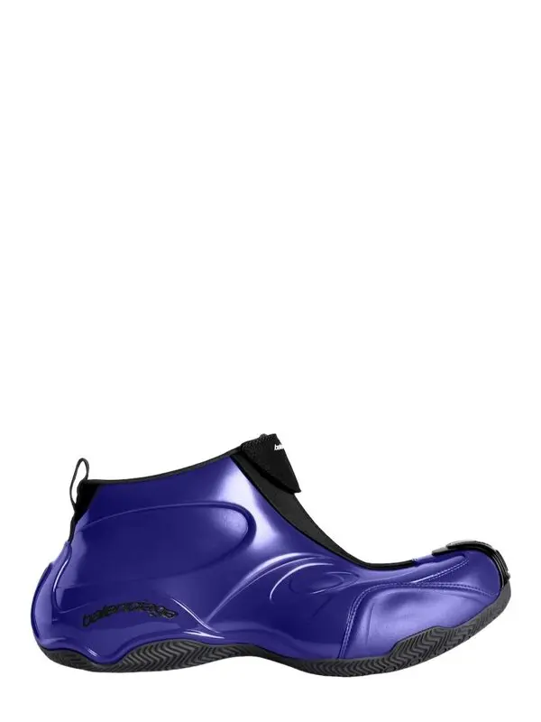 Balenciaga Basketball Zip Detailed Sneakers - Metallic Blue
