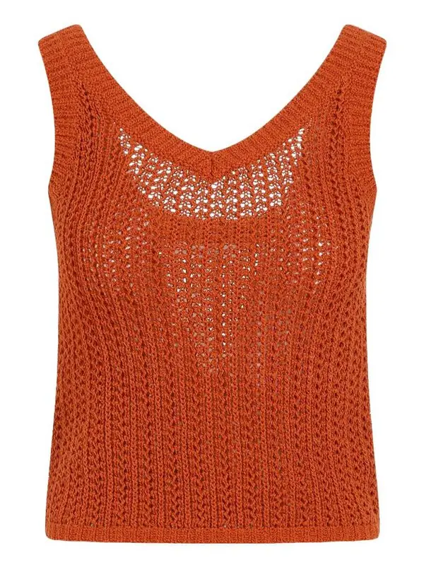 Max Mara Arrigo Crochet Top - Orange