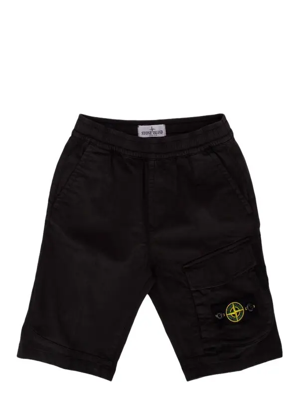 Stone Island Logo Patch Bermuda Shorts - Black