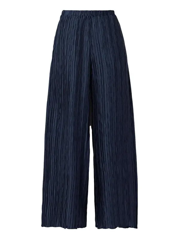 16Arlington High-waisted Wide-leg Trousers With Fine Pleats - Black