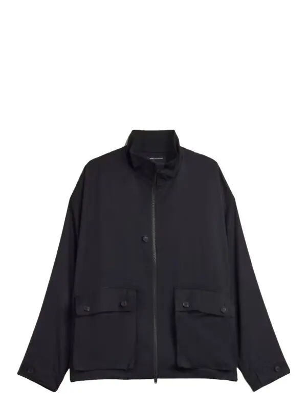 Y3 Rayon Twill Zipped Coat - Black