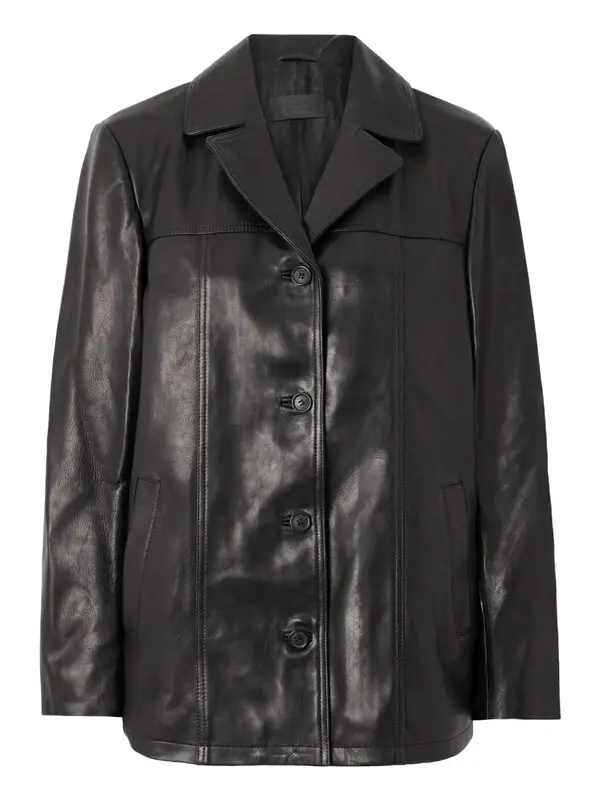 NILI LOTAN Brett Leather Jacket - Black