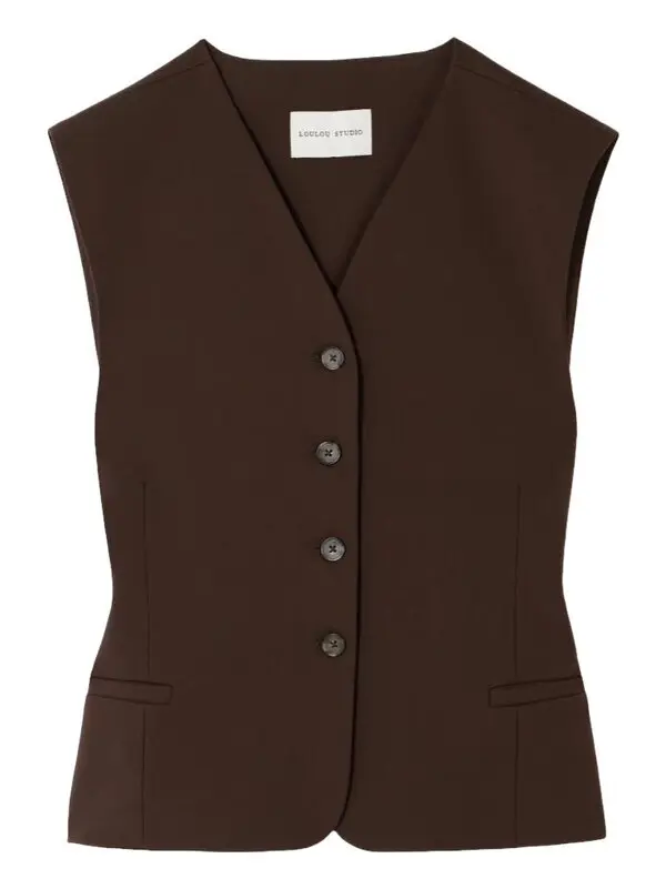 Loulou De Saison Teora Stretch-wool Vest - Brown