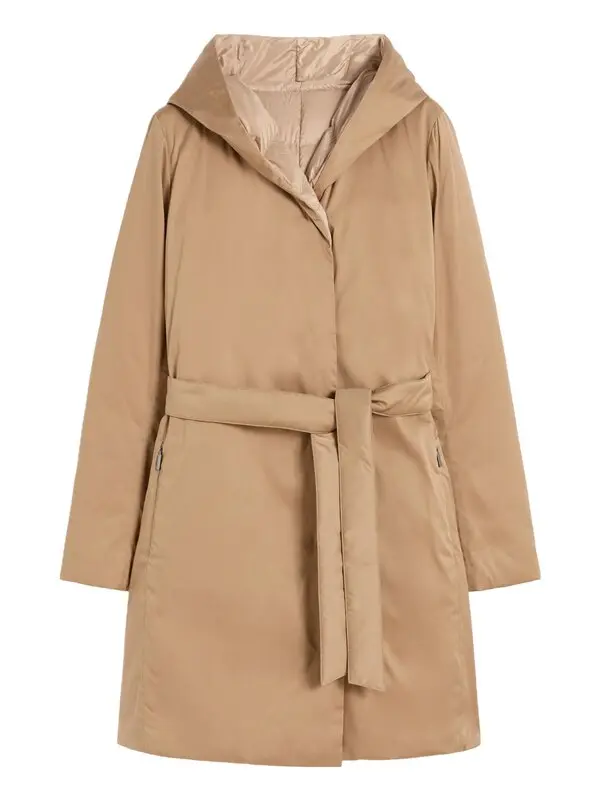 Max Mara Reversible Hooded Cotton Jacket With Belt - Nude