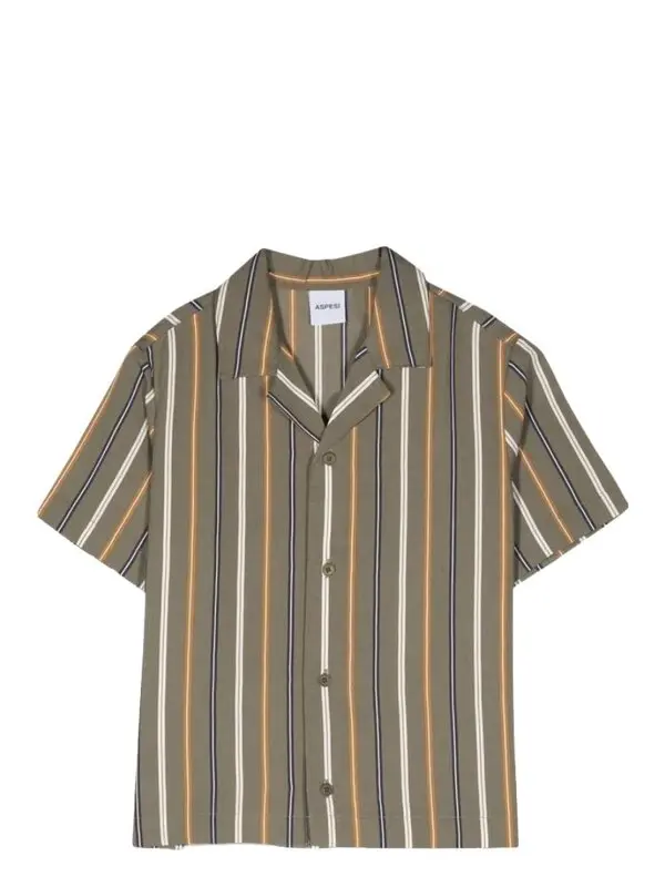Aspesi Striped Short-sleeve Shirt - Gray